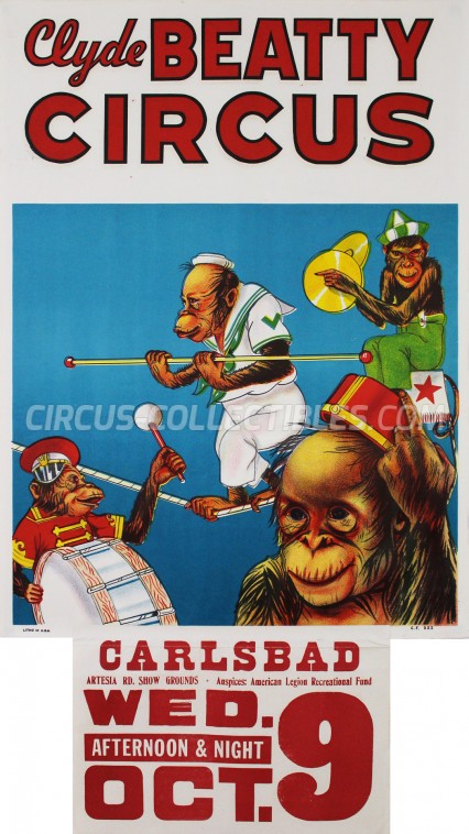 Circus Collectibles Poster: Clyde Beatty Circus