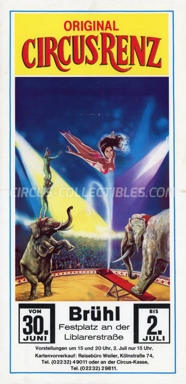 Circus Collectibles Poster: Original Circus Renz